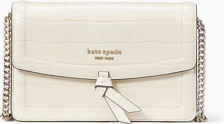 Kate Spade Knott Croc-Embossed Flap Crossbody - ShopStyle Shoulder Bags