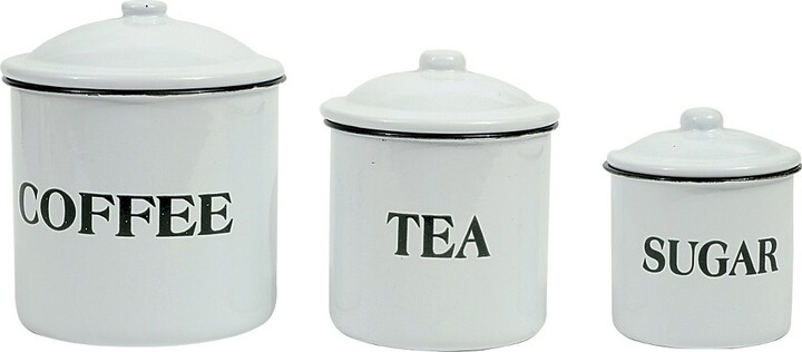 3R Studios "Coffee Tea Sugar" Metal Containers w/Lid - Set of 3 - ShopStyle