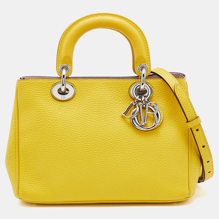 Christian Dior Yellow Leather Mini Diorissimo Tote - ShopStyle