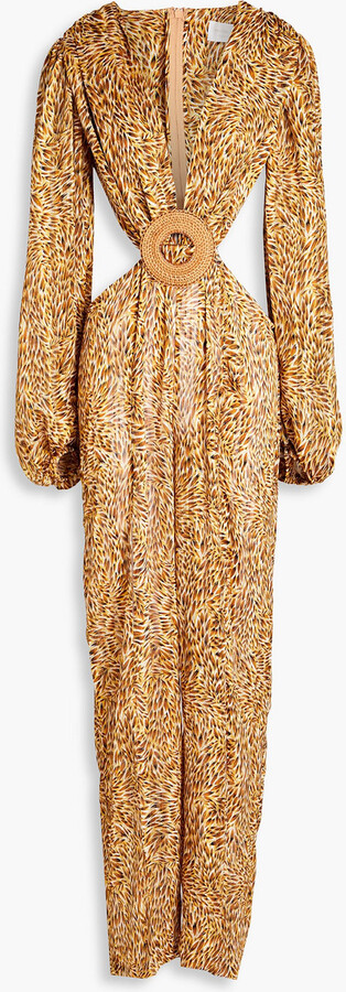 Bronx & Banco Tiger embellished metallic devoré-satin jumpsuit - ShopStyle