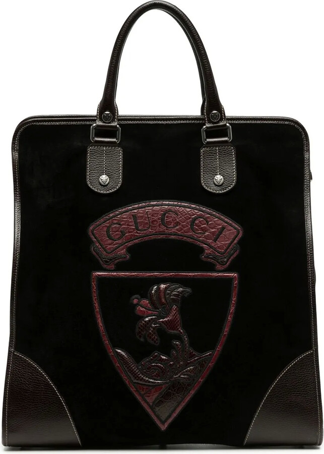 Gucci Pre-Owned Coat Of Arms Patch Tote - ShopStyle