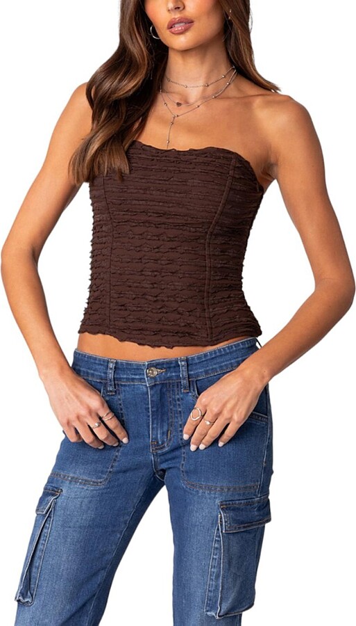 Edikted Lionna Ruffled Corset Top - ShopStyle