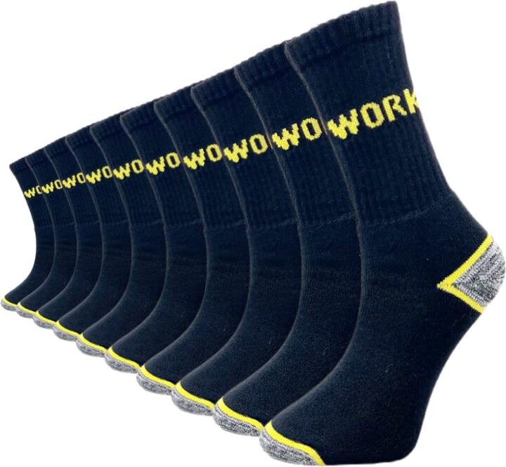 Socksberg Men's Work Socks (9-12 Pairs) | Durable & Lint-Free Anti ...