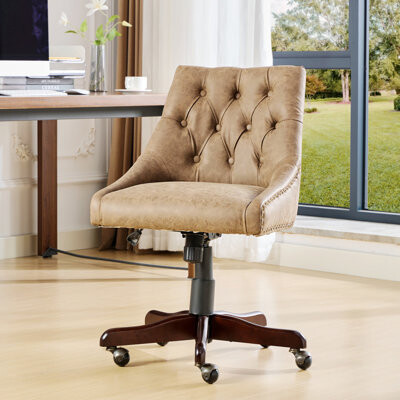 Lark Manor Medieval Retro Style Sheepskin Pattern Office Chair With ...