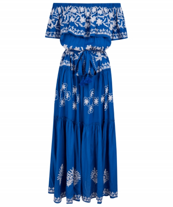 Pranella Fiona Off Shoulder Cobalt Blue Maxi Summer Dress - ShopStyle