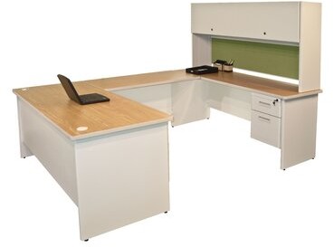 Marvel Office Furniture Pronto Executive Desk with Flipper Door Unit ...