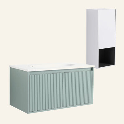 Latitude Run 36" Floating Bathroom Vanity With Drop-Shaped Resin Sink ...