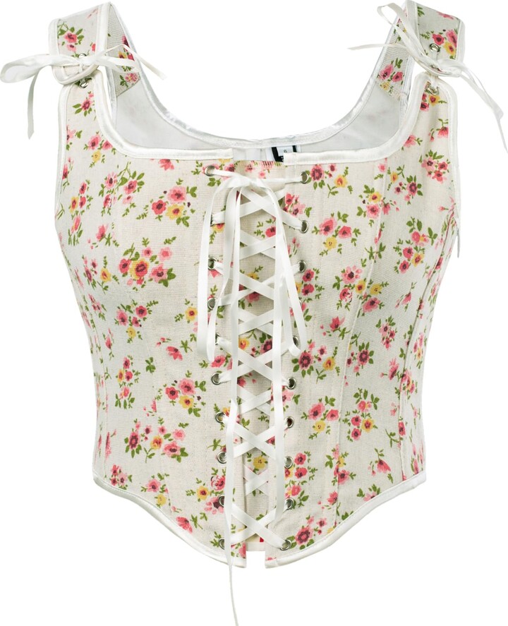 SCARLET DARKNESS Women Renaissance Pirate Corset Top Cute Lacing ...