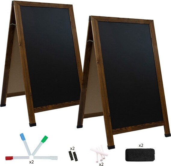 Sunnydaze Decor Sunnydaze Double-Sided Magnetic A-Frame Chalkboard with ...