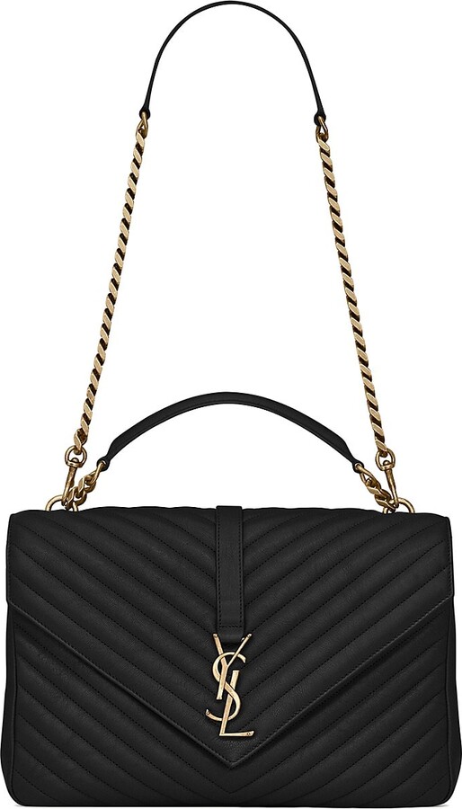 Saint Laurent College Large Bag In Quilted Leather - ShopStyle