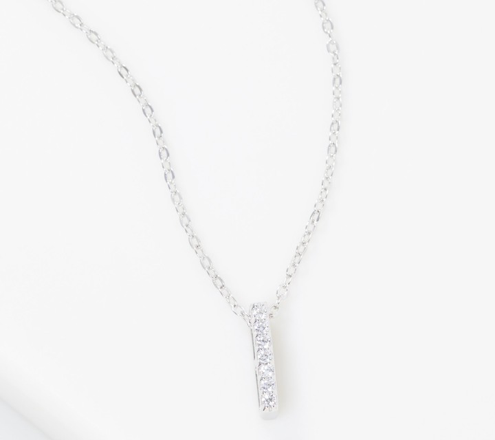 Diamonique Bitty Initial Necklace, Sterling Silver - ShopStyle