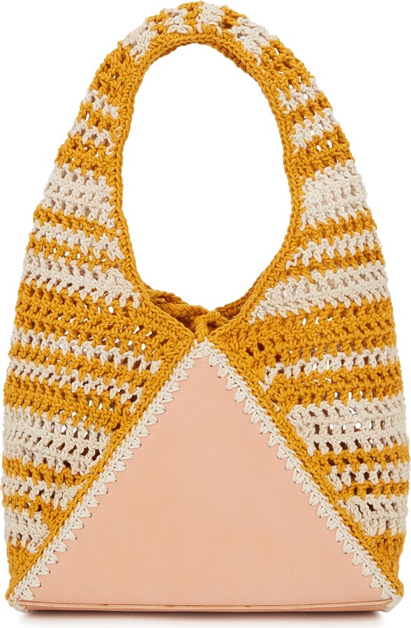 Ancient Greek Bags Hipissa Small Crochet And Leather Top Handle Bag ...