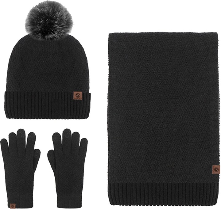 Generic Hat Scarf And Glove Set Women Winter Hats 3 Neck Warmer And ...