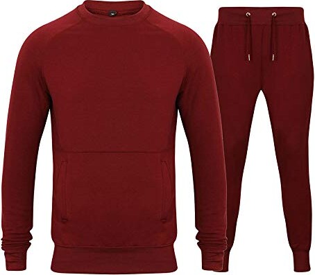 Kratos Attire Men Round Neck Slim Fit Stretchable Tracksuit (Wine ...
