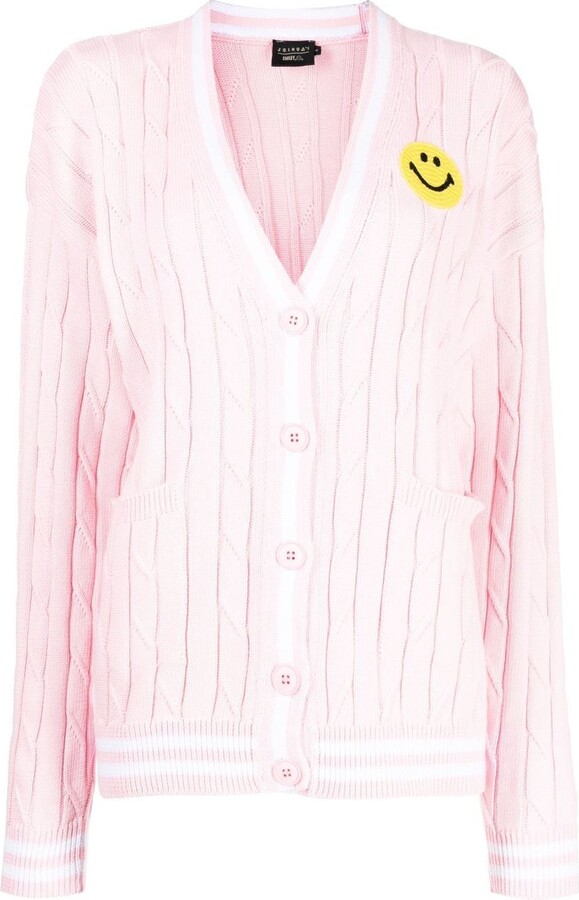 Joshua Sanders Smiley-Face Cable Knit Cardigan - ShopStyle