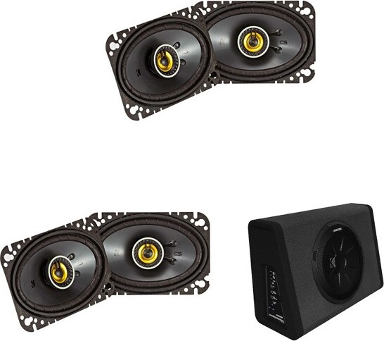 Kicker 11PT250 Powered Sub Enclosure & (2) 46CSC464 4x6" Bundle ...