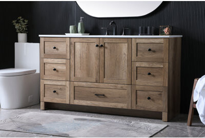 Lark Manor Amely 60'' Single Bathroom Vanity with Engineered Marble Top ...