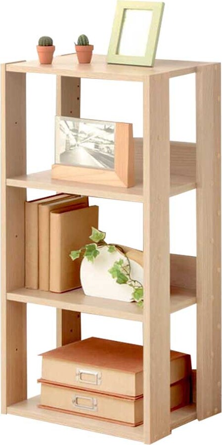 Iris USA 3 Tier Height Adjustable Wooden Bookshelf, Simple Narrow ...