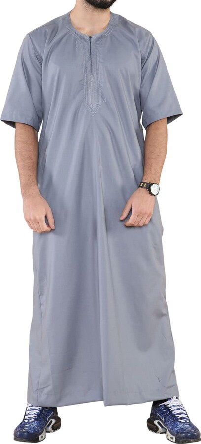 TruClothing.com Mens Thobe Jubba Islamic Clothing Kaftan Half Sleeve ...