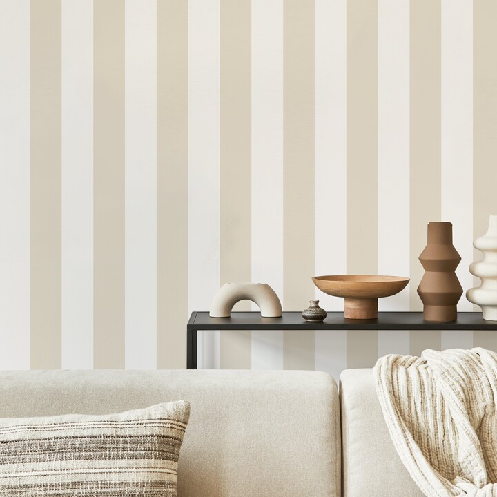 Dunelm Natural Bold Stripe Matte Flat Wallpaper Natural - ShopStyle