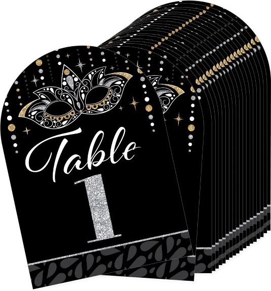 Big Dot of Happiness Masquerade - Mask Party Double-Sided 5 x 7 inches ...