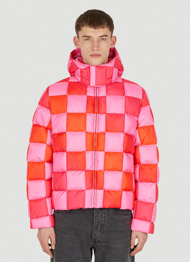 ERL Gradient Damier Puffer Jacket in Pink - ShopStyle