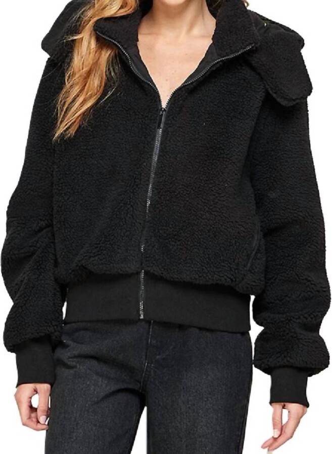 Dance & Marvel Foxy Sherpa Jacket In Black - ShopStyle