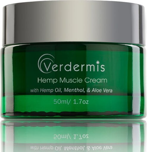 Verdermis Pain Relieving Hemp Muscle Cream with Hemp Oil, Menthol, and ...