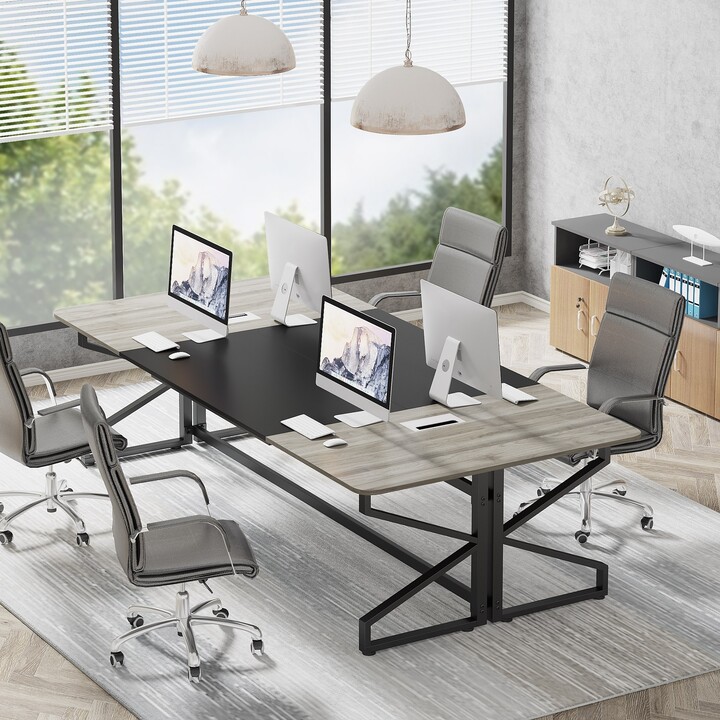 Bluebell 8FT Conference Table with Cable Grommet for Office Meeting ...