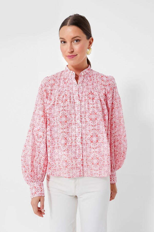 Thierry Colson Red Yana Blouse - ShopStyle Tops