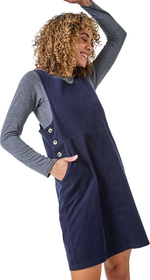 Roman Originals Women Button Corduroy Pinafore Dress - Ladies ...