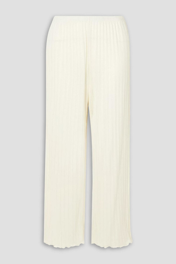 Eberjey Ribbed pointelle-knit Pima cotton and TENCEL™ Modal-blend wide ...