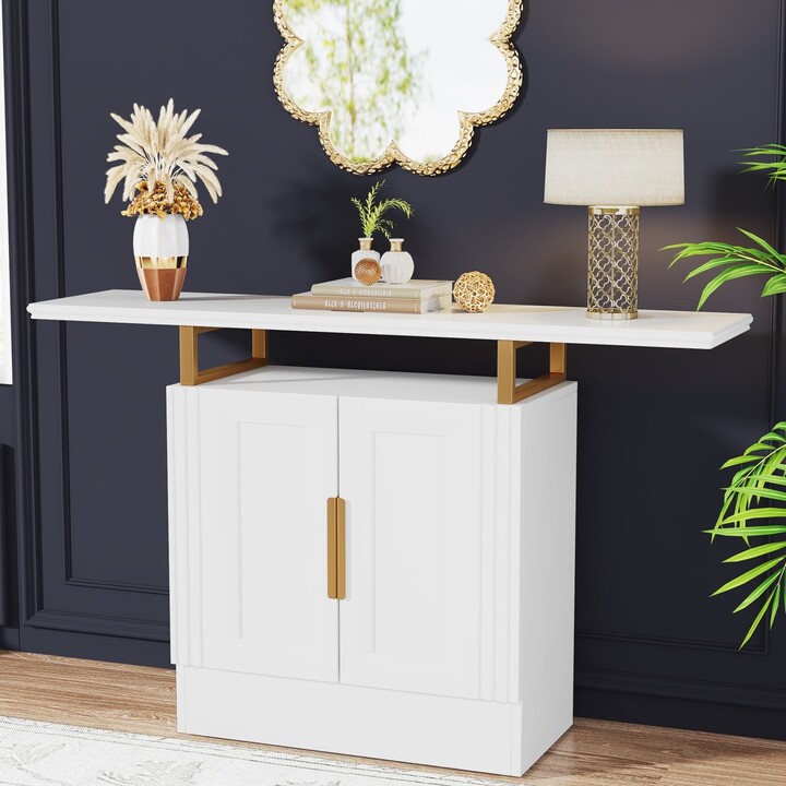 Farfarview Tribesigns 55 inch Wood Console Table with Storage, Modern ...