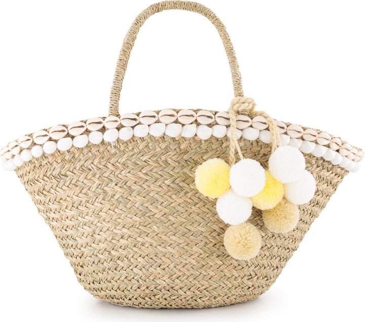 OhSun - Sage Straw & Shell Beach Bag - ShopStyle