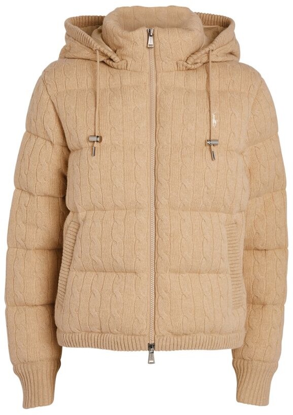 Polo Ralph Lauren Wool-Cashmere Cable-Knit Down Jacket - ShopStyle