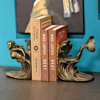 AMIPOR Mermaid Bookends Set Goddess Of The Sea Antique Vintage Retro ...