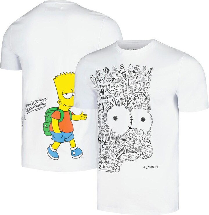 Men's and Women's Freeze Max Bart Simpson White The Simpsons Sketch T ...
