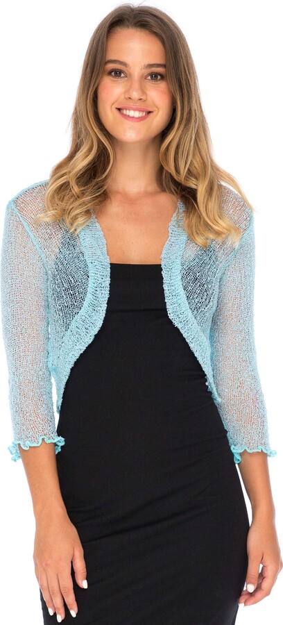 Back From Bali Womens Sheer Shrug Cardigan Cropped Bolero Jacket ...