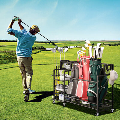 WFX Utility Premium Metal Golf Bag Storage Rack, Golfing Equipment ...