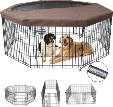 CheerTran 8 Panel Metal Exercise Pen with Top Cover - ShopStyle Pet Beds