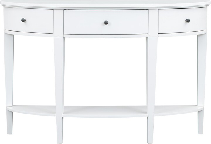Simplie Fun Modern Curved Console Table Sofa Table With 3 Drawers And 1 ...