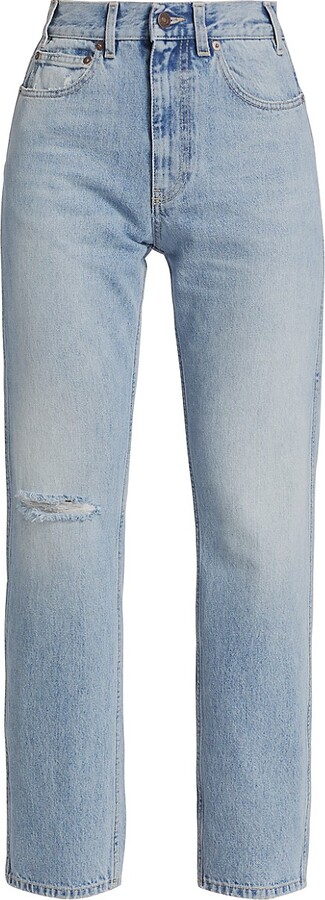 Fortela Jade Mid-Rise Slashed Straight Jeans - ShopStyle