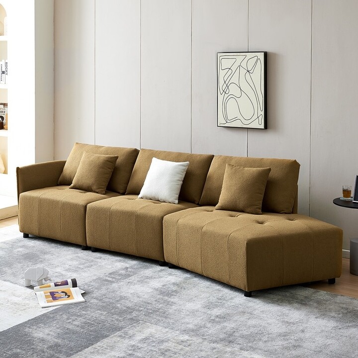 TiramisuBest Modern Modular Sectional Couch,Teddy Fabric Sofa - ShopStyle