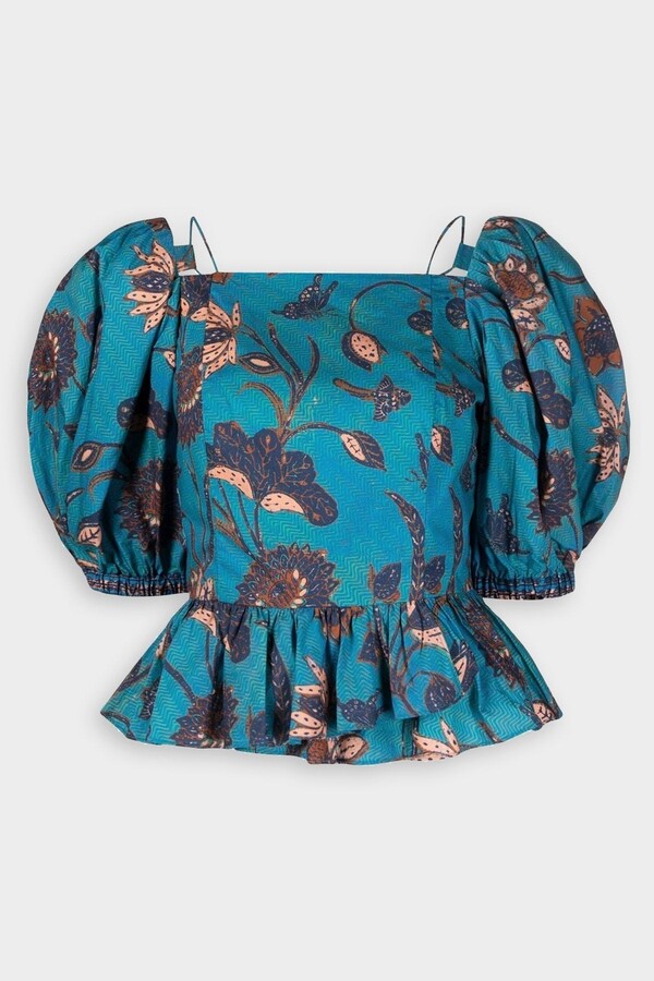 Ulla Johnson Carlotta Blouse in Lagoon - ShopStyle Tops