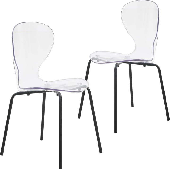 LeisureMod Dining Chair Stackable Curved Back and Waterfall Edge Seat ...