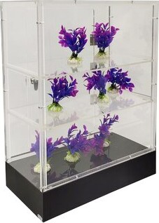 FixtureDisplays Clear Cabinet Acrylic Display Removable Shelf Case ...
