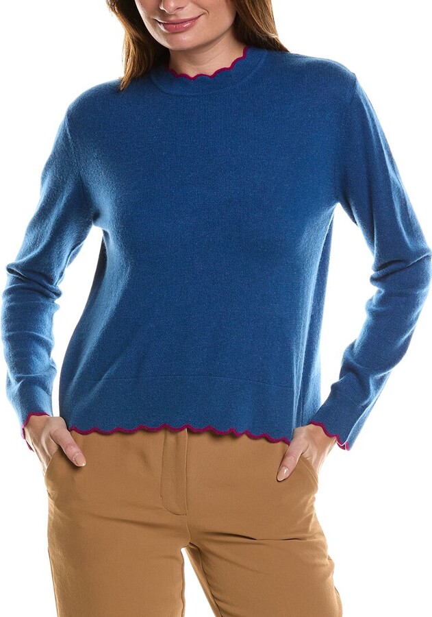 Forte Cashmere Scallop Edge Boxy Cashmere Sweater - ShopStyle