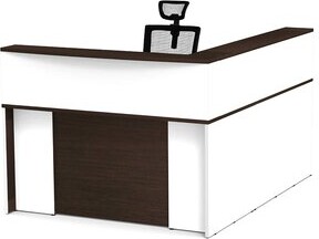 Inbox Zero Fiera 1 L-Shape Laminate Reception Desk and Chair Set ...