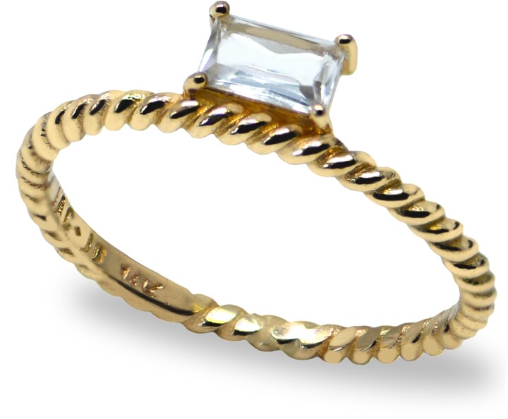 Jac + Jo By Anzie Jac+Jo by Anzie Strata Side Baguette Rope Ring ...