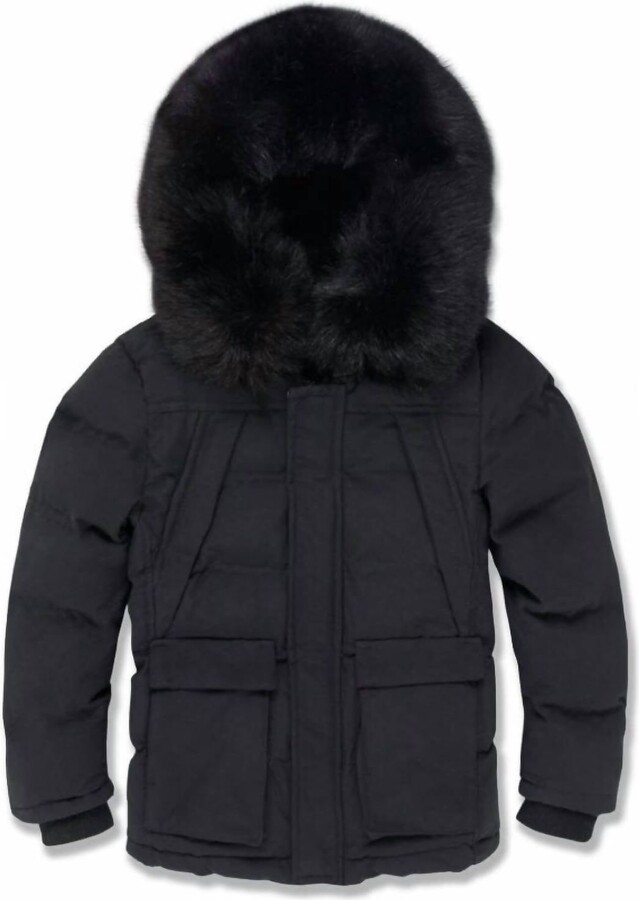 JORDAN CRAIG Kids Bismarck Fur Lined Parka Jacket In Black - ShopStyle ...